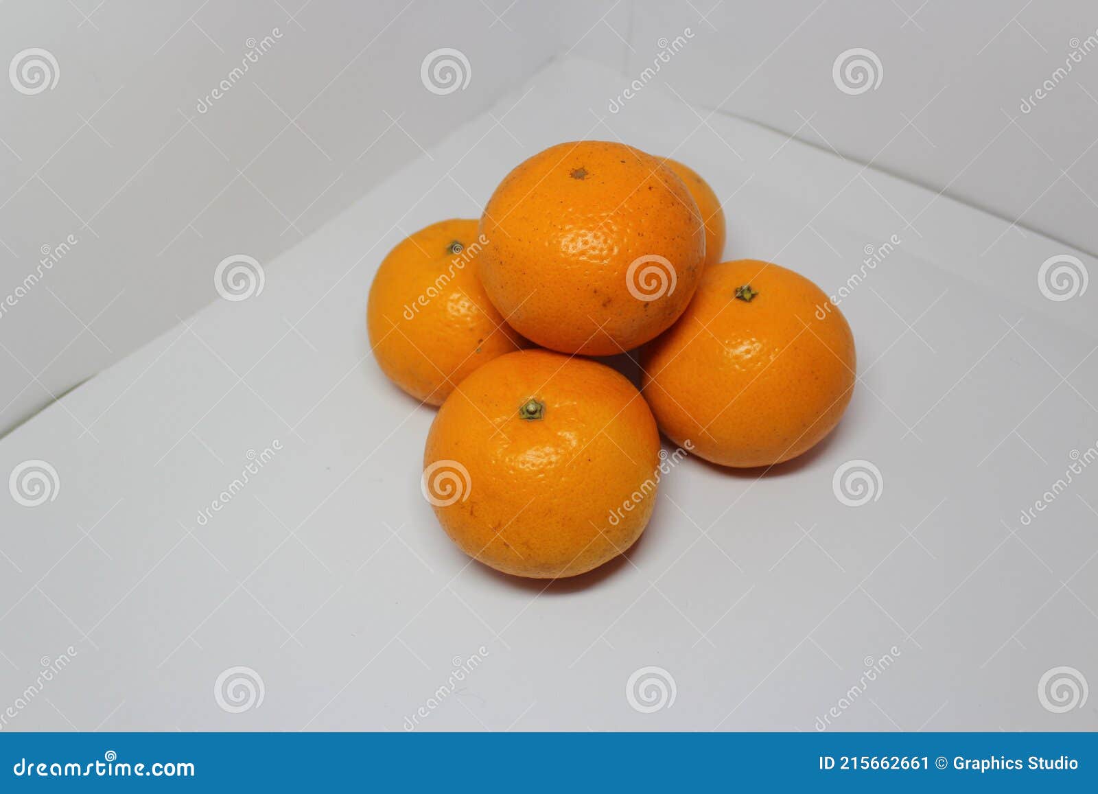 Five Orange on White Background Stock Image - Image of round, ripe ...