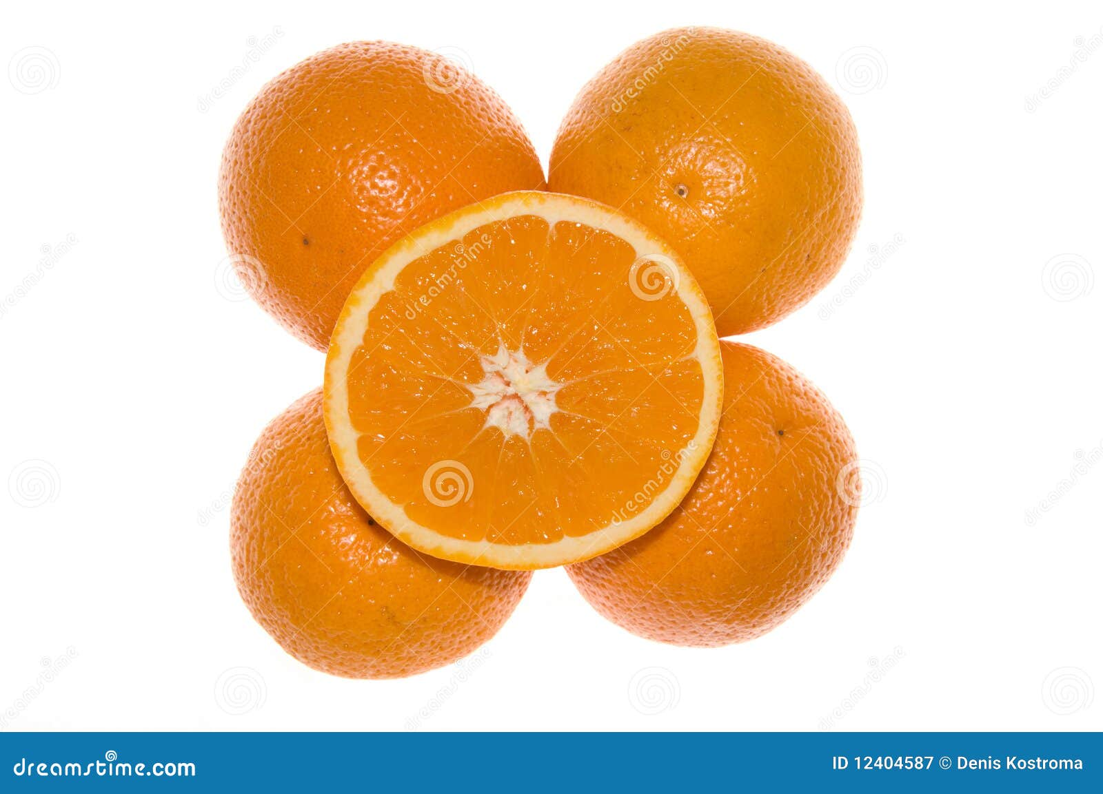 Five oranges stock image. Image of colored, section, citrus - 12404587