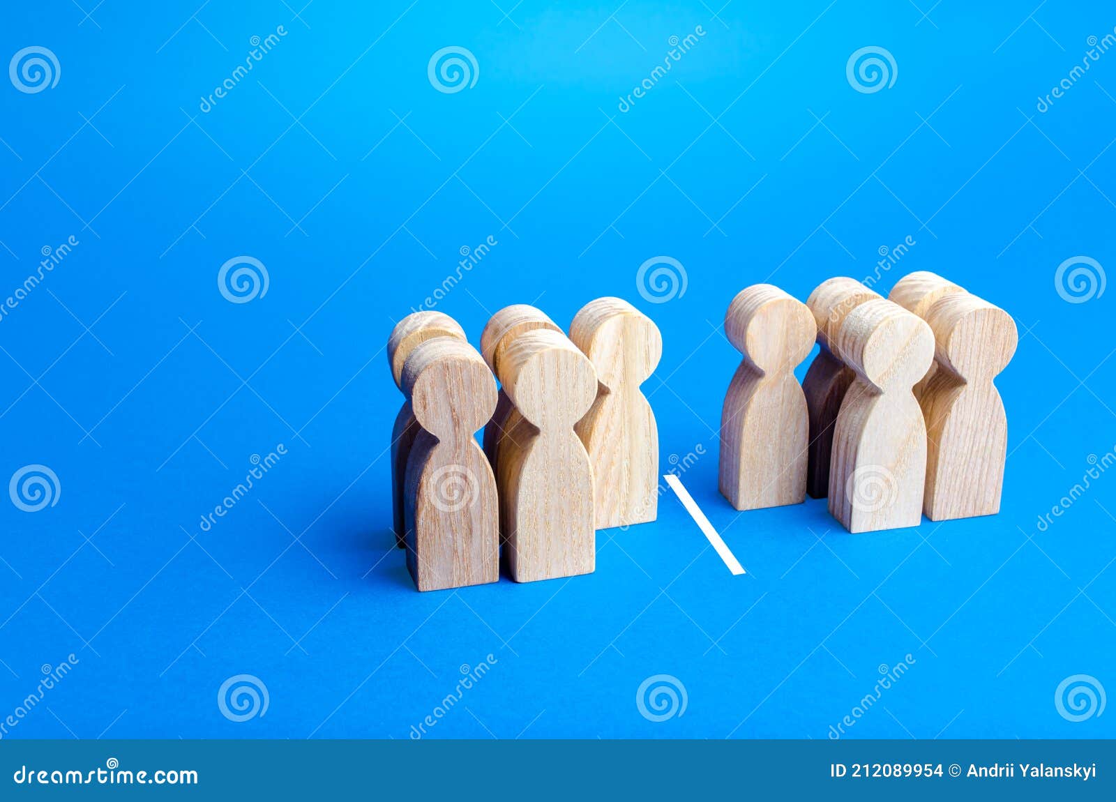 Five Out of Ten People Separated by a Line. Visualization of ...