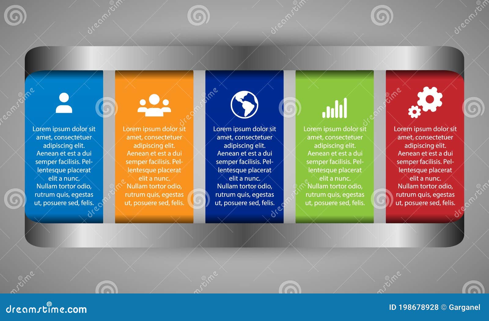 Five Part Infographic Template with Place for Your Text Stock Vector ...