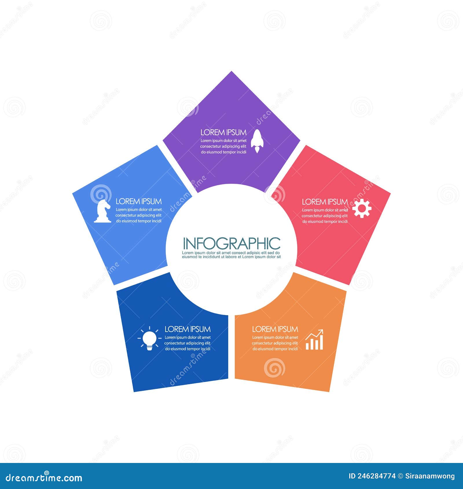 Five Parts Presentation and Chart Infographic Stock Vector ...