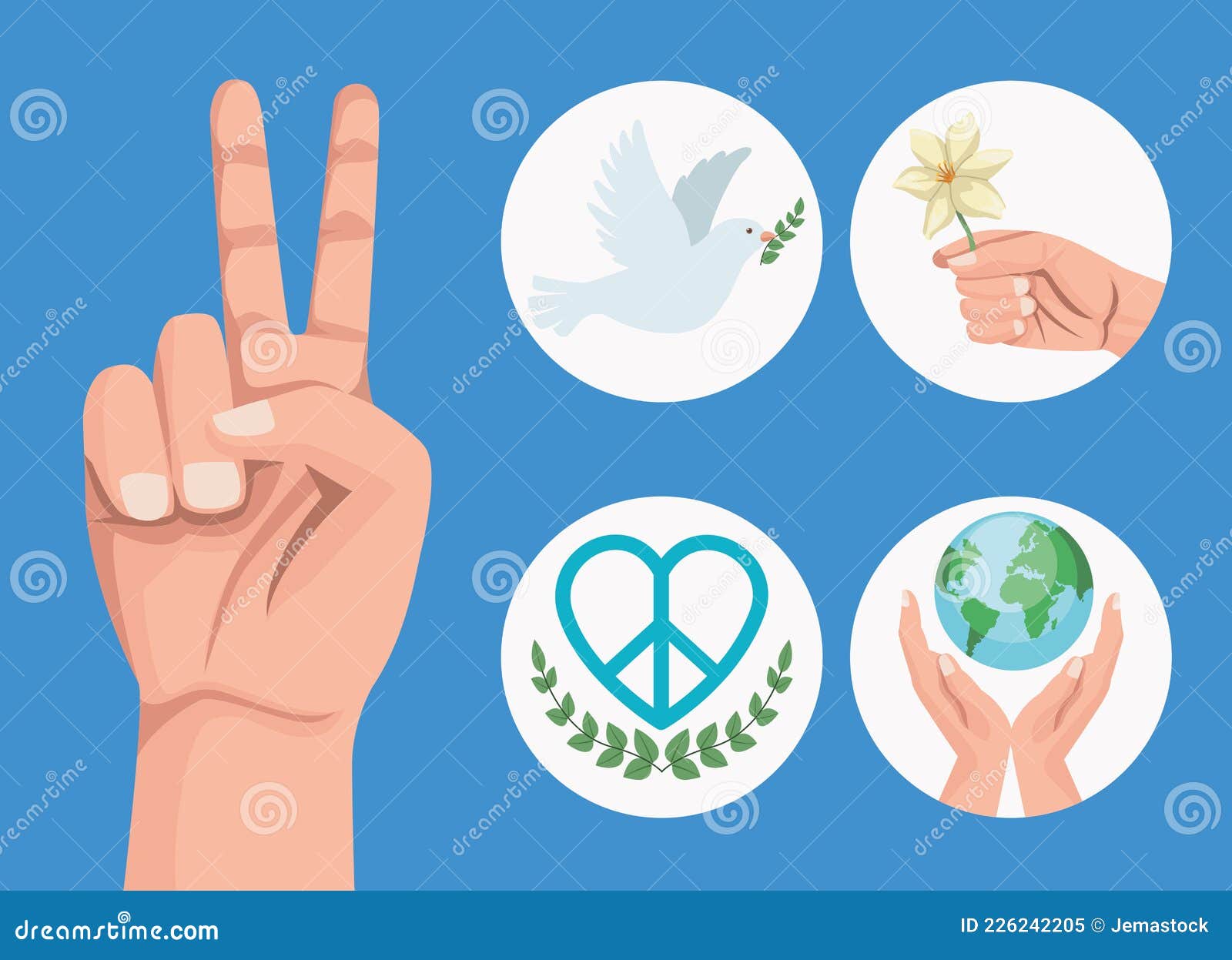 Five peace icons stock vector. Illustration of flying - 226242205