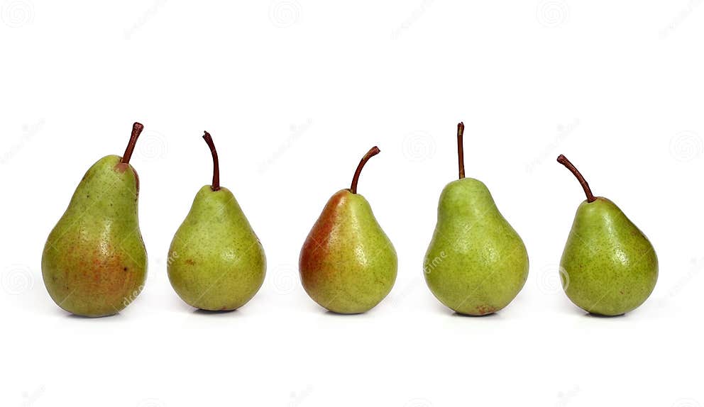 Five pears stock photo. Image of fruity, isolate, breakfast - 1138694