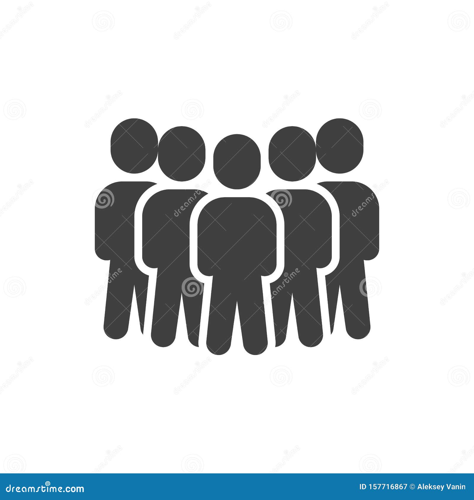 Five People Group Vector Icon Stock Vector - Illustration of community ...