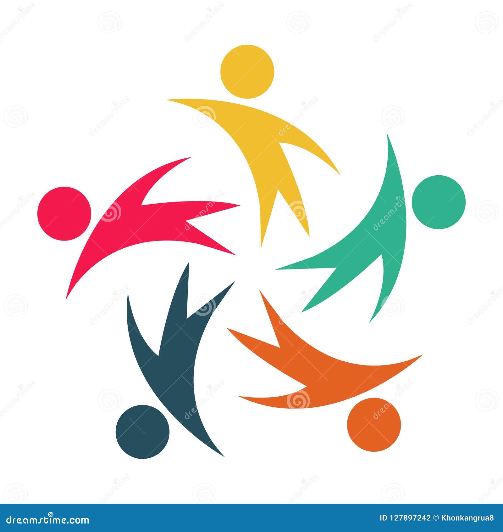 Five People Heart in a Circle Holding Hands.the Summit Workers are ...