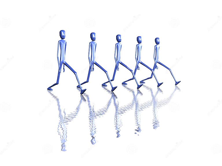 Five people walking stock illustration. Illustration of figure - 10586572