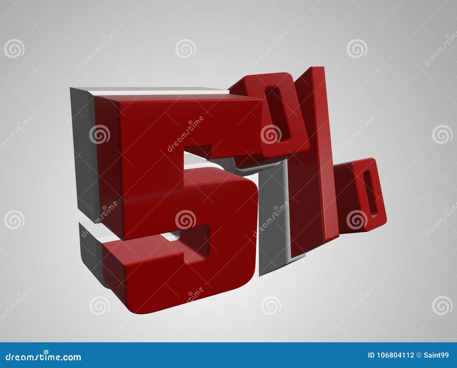 Five percent 3d render stock illustration. Illustration of render ...