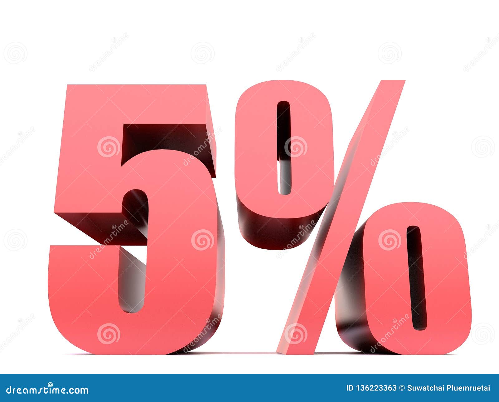 Five percent symbol .3d stock illustration. Illustration of sell ...