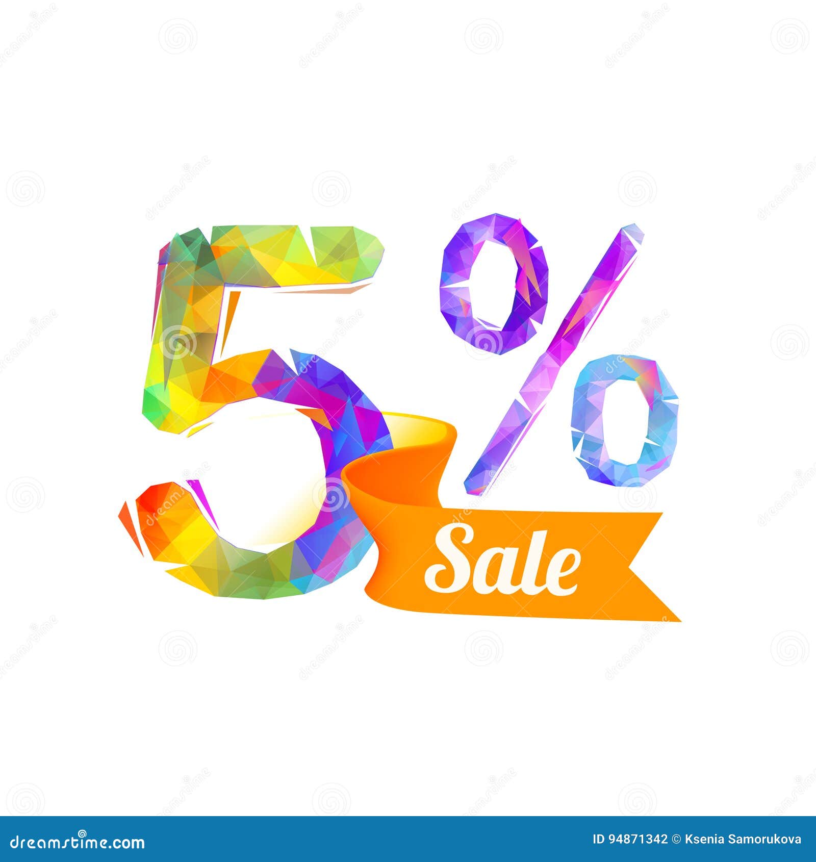 5 five percents sale stock vector. Illustration of business - 94871342