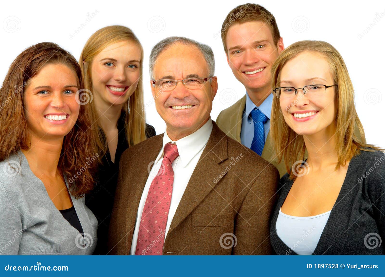Five Person Business Team stock photo. Image of contemporary - 1897528