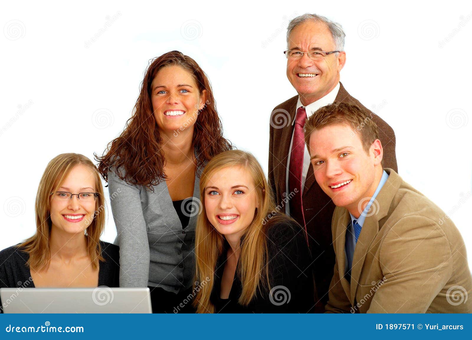 Five Person Business Team stock image. Image of contemporary - 1897571
