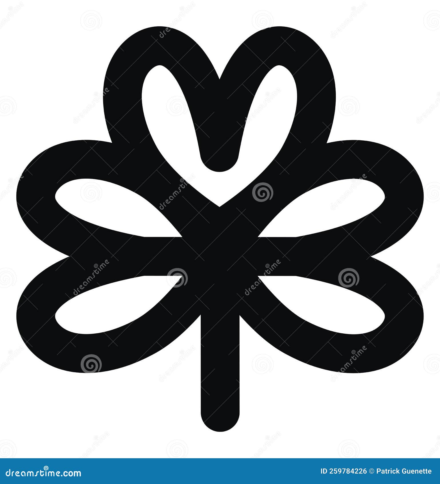 Five petals leaf, icon stock vector. Illustration of element - 259784226