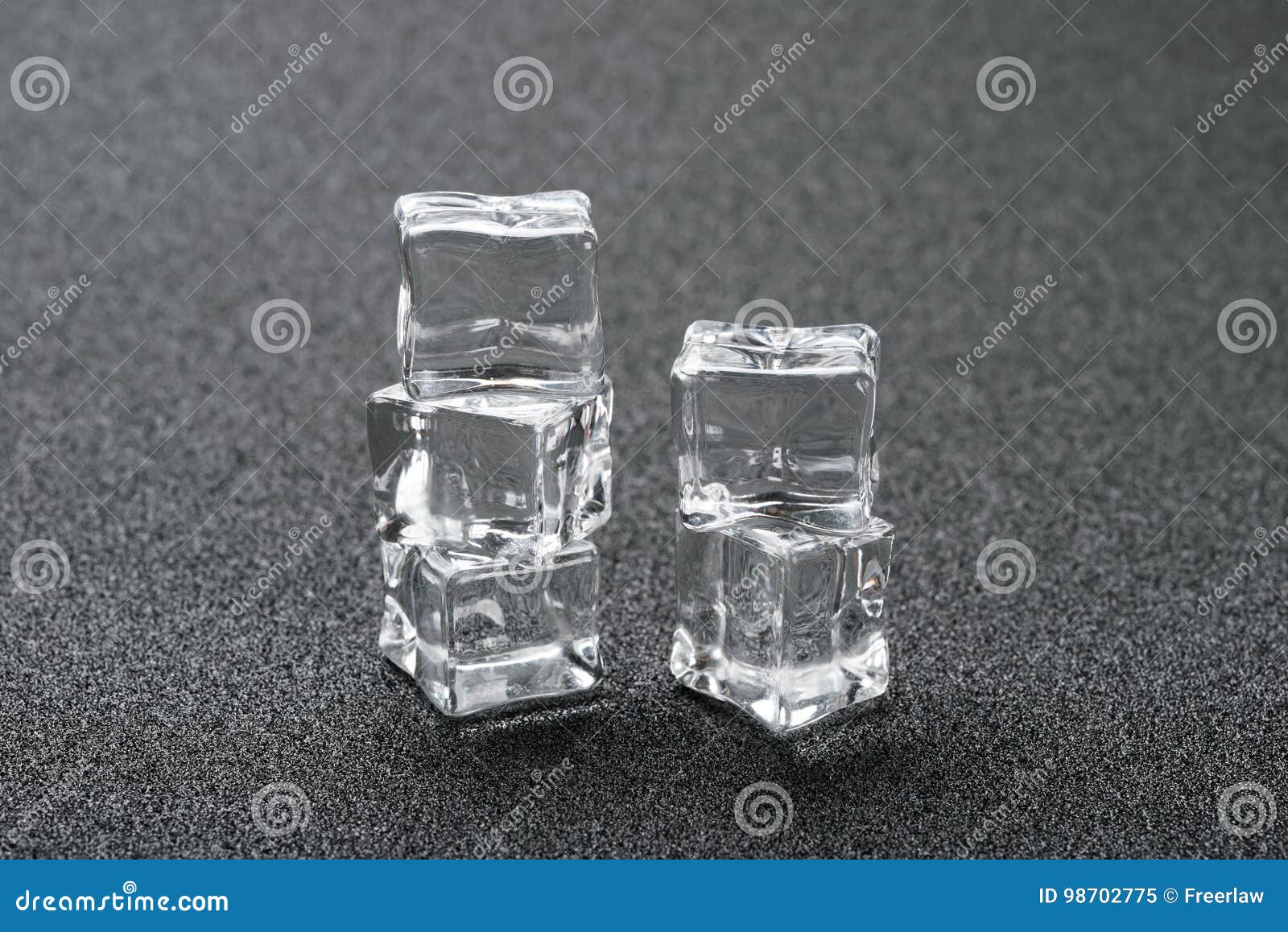 Five Pieces Ice Cubes on Dark Background Stock Image - Image of five ...