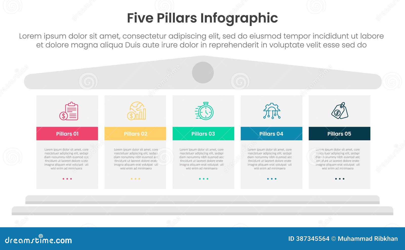 Two Pillars Framework With Ancient Classic Construction Infographic ...