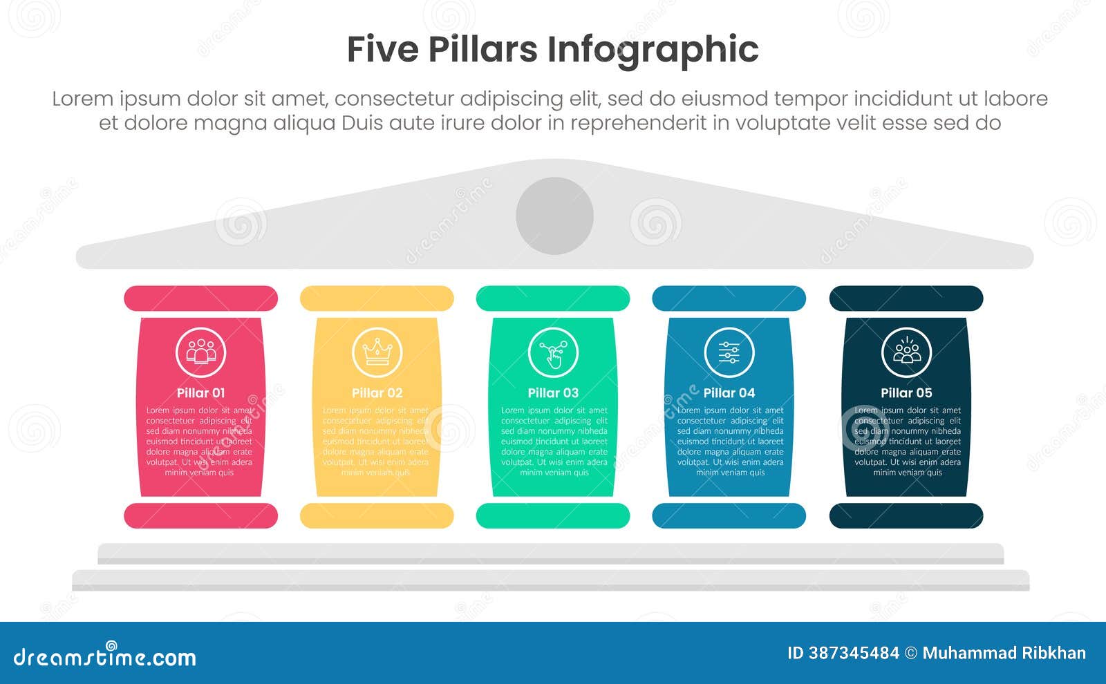 Two Pillars Framework With Ancient Classic Construction Infographic ...