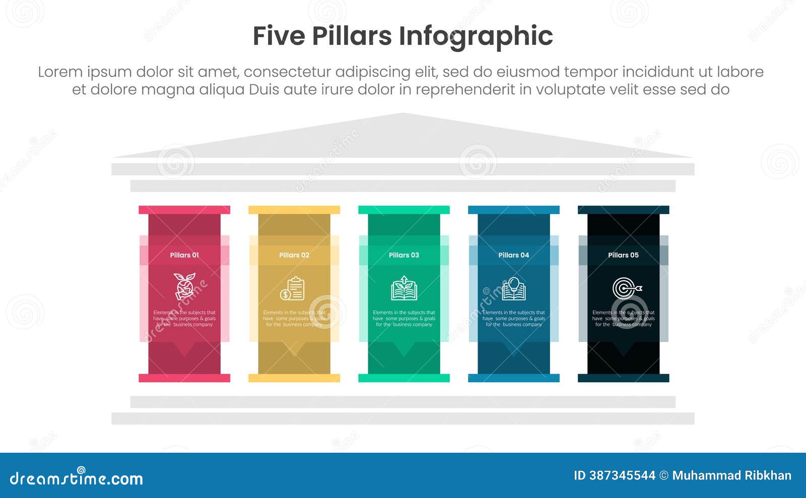 Two Pillars Framework With Ancient Classic Construction Infographic ...