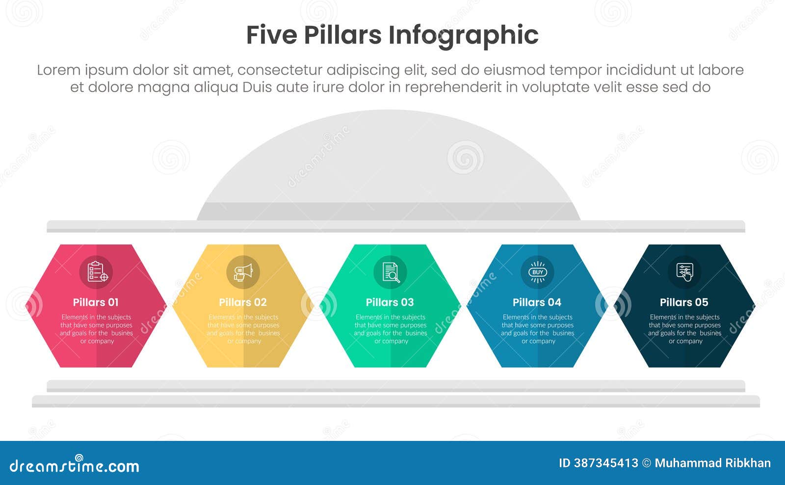 Two Pillars Framework With Ancient Classic Construction Infographic ...