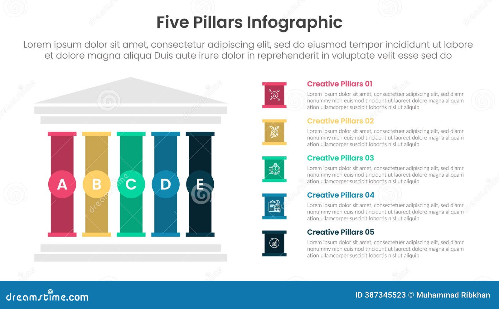 Two Pillars Framework With Ancient Classic Construction Infographic ...