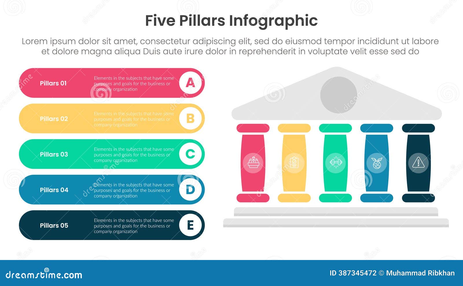 Two Pillars Framework With Ancient Classic Construction Infographic ...