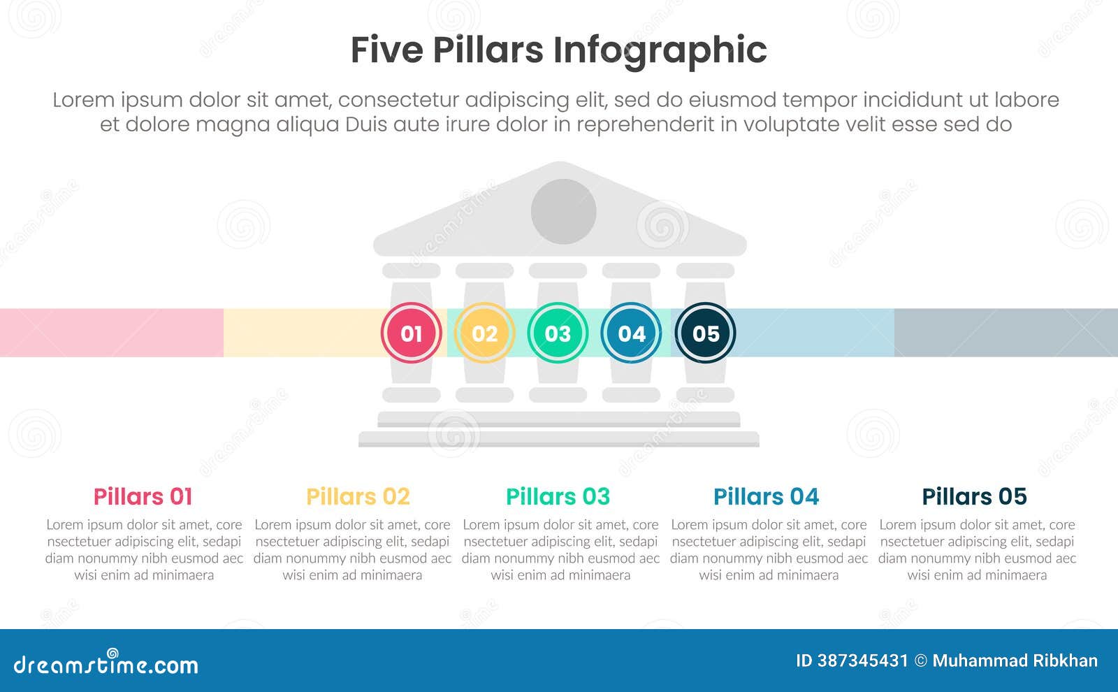 Two Pillars Framework With Ancient Classic Construction Infographic ...