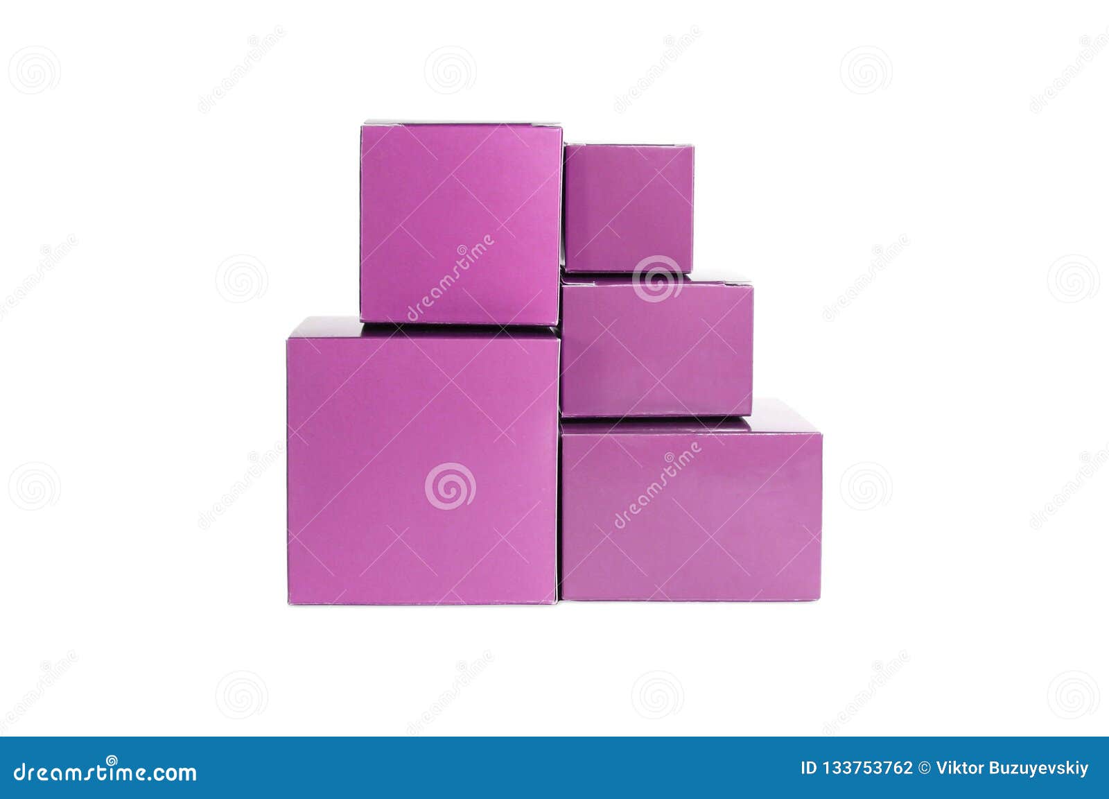 Five pink boxes stock photo. Image of shipping, product - 133753762