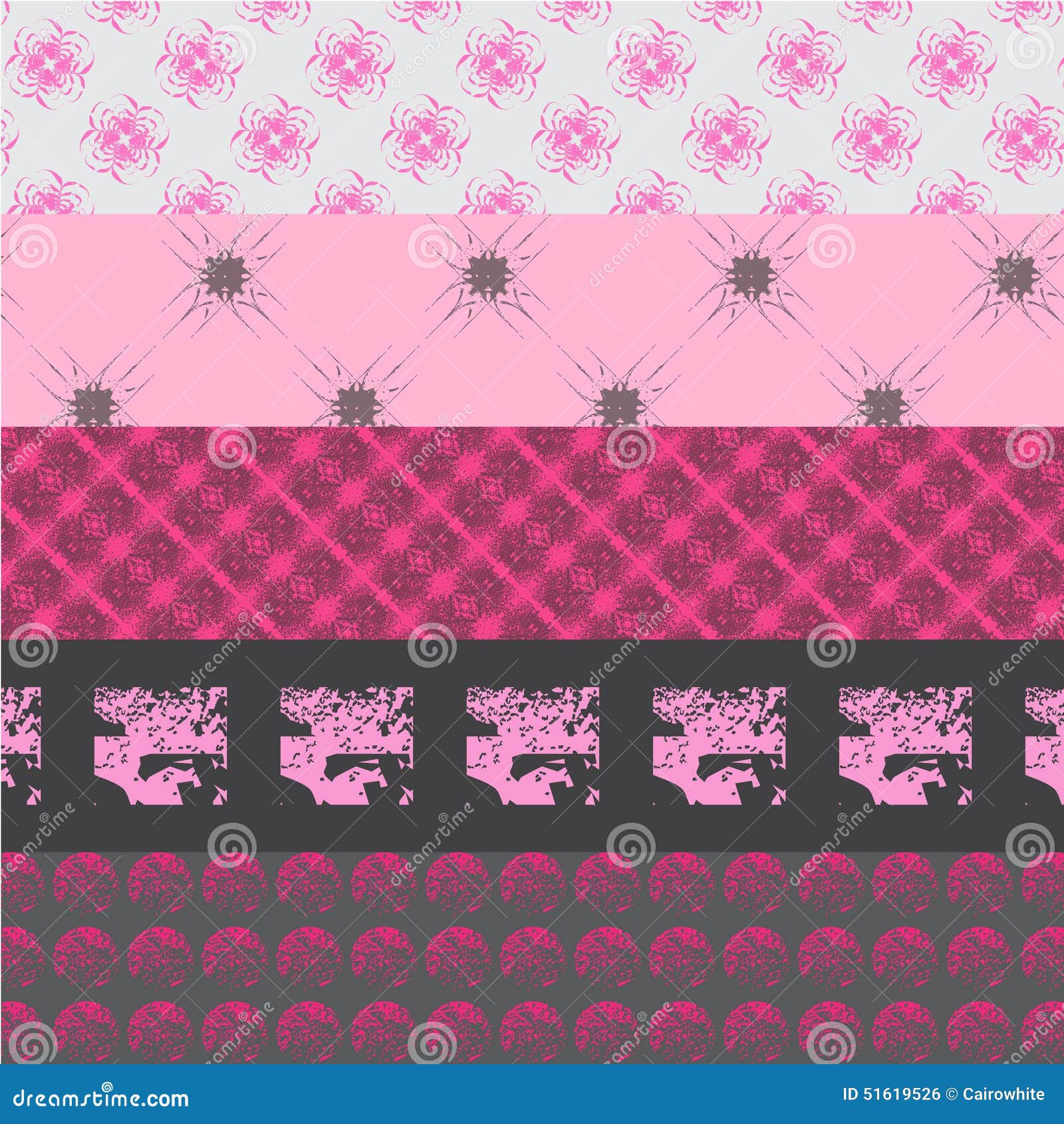 Set Five Pink Gray Patterns Stock Illustrations – 3 Set Five Pink Gray ...