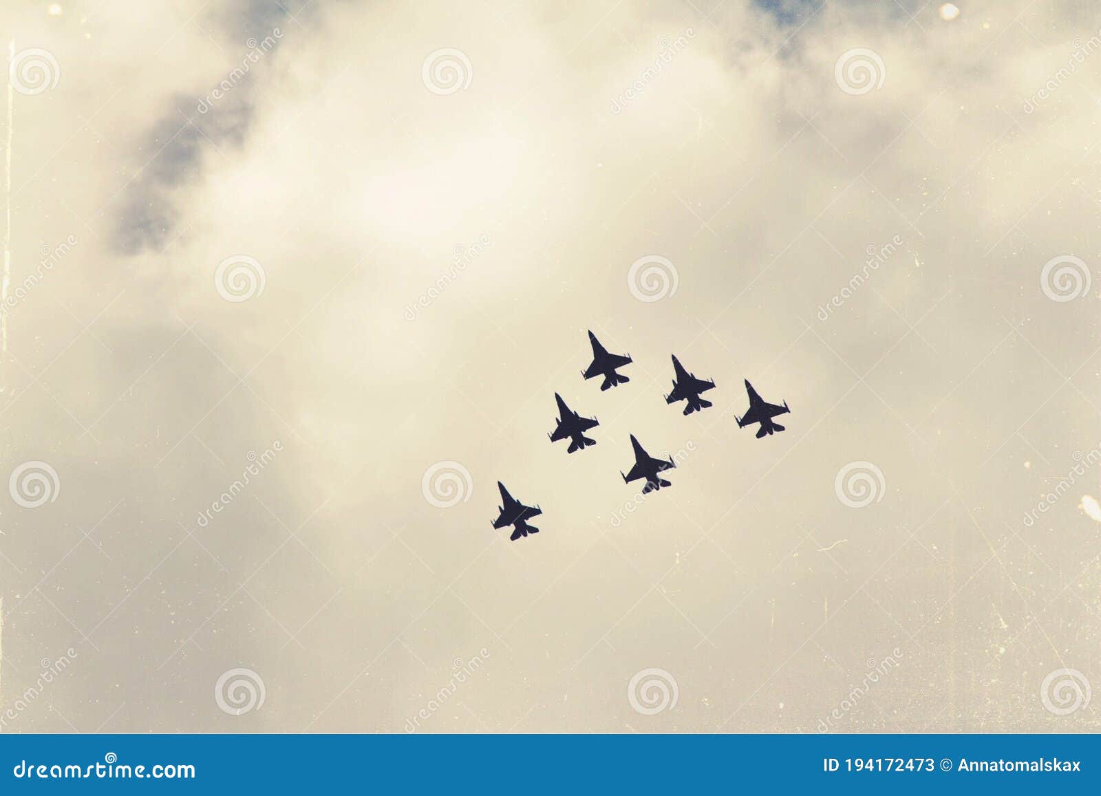 Five Planes Flying in the Sky in Formation Stock Image - Image of five ...