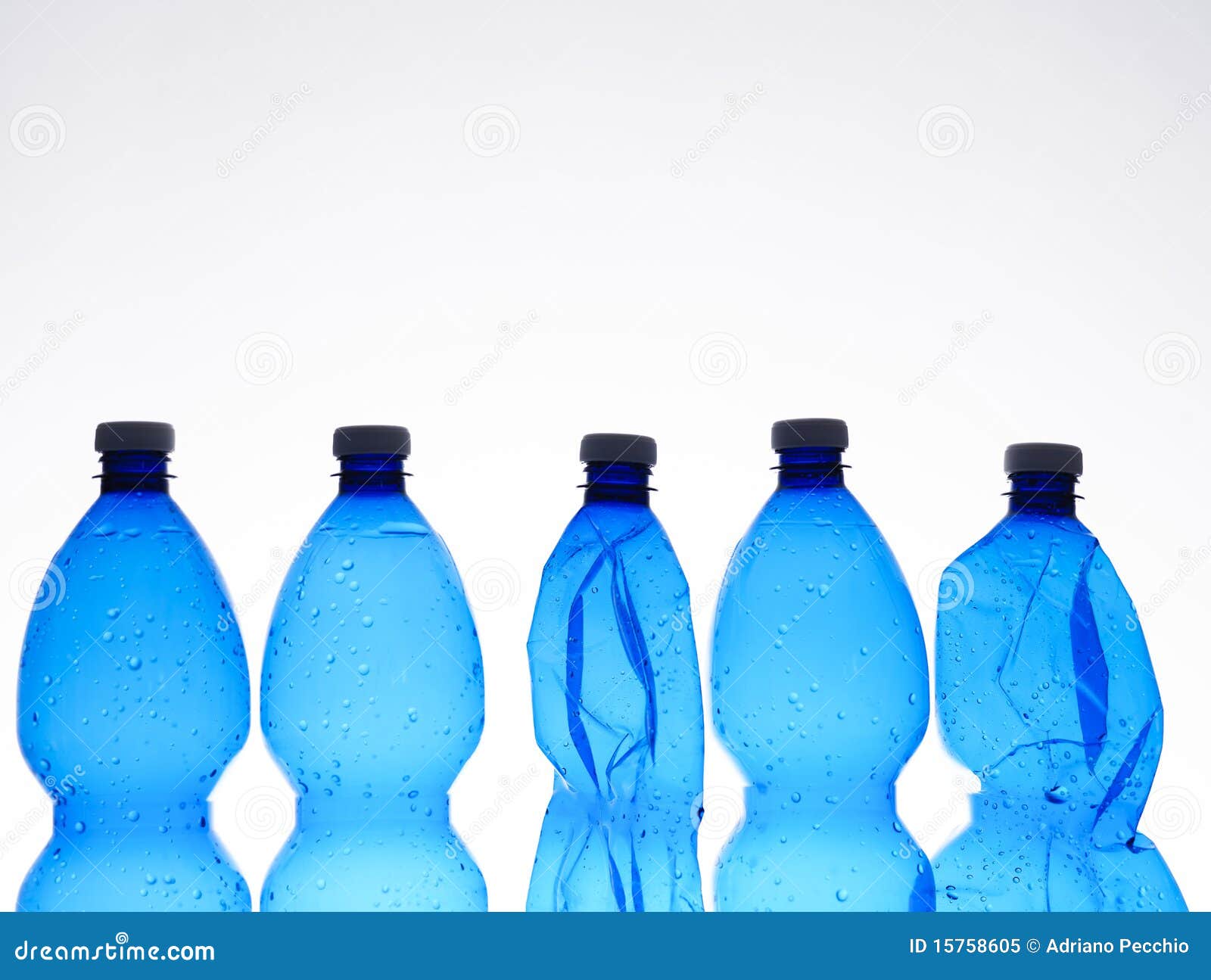 Five plastic bottles stock image. Image of composition - 15758605