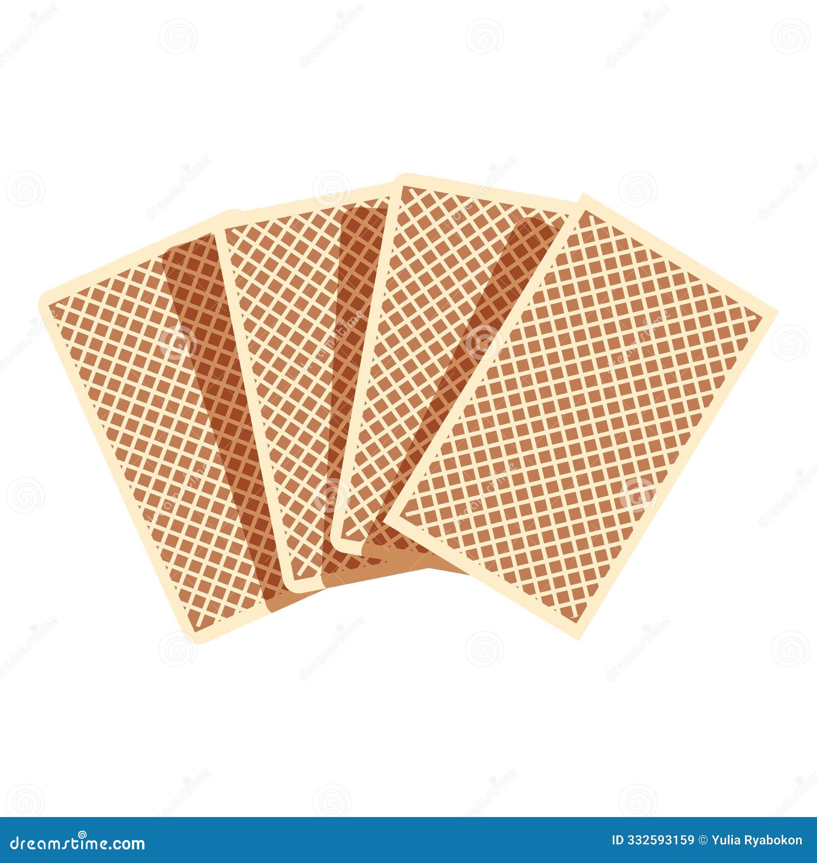 Five Playing Cards Showing Their Back Design Stock Illustration ...