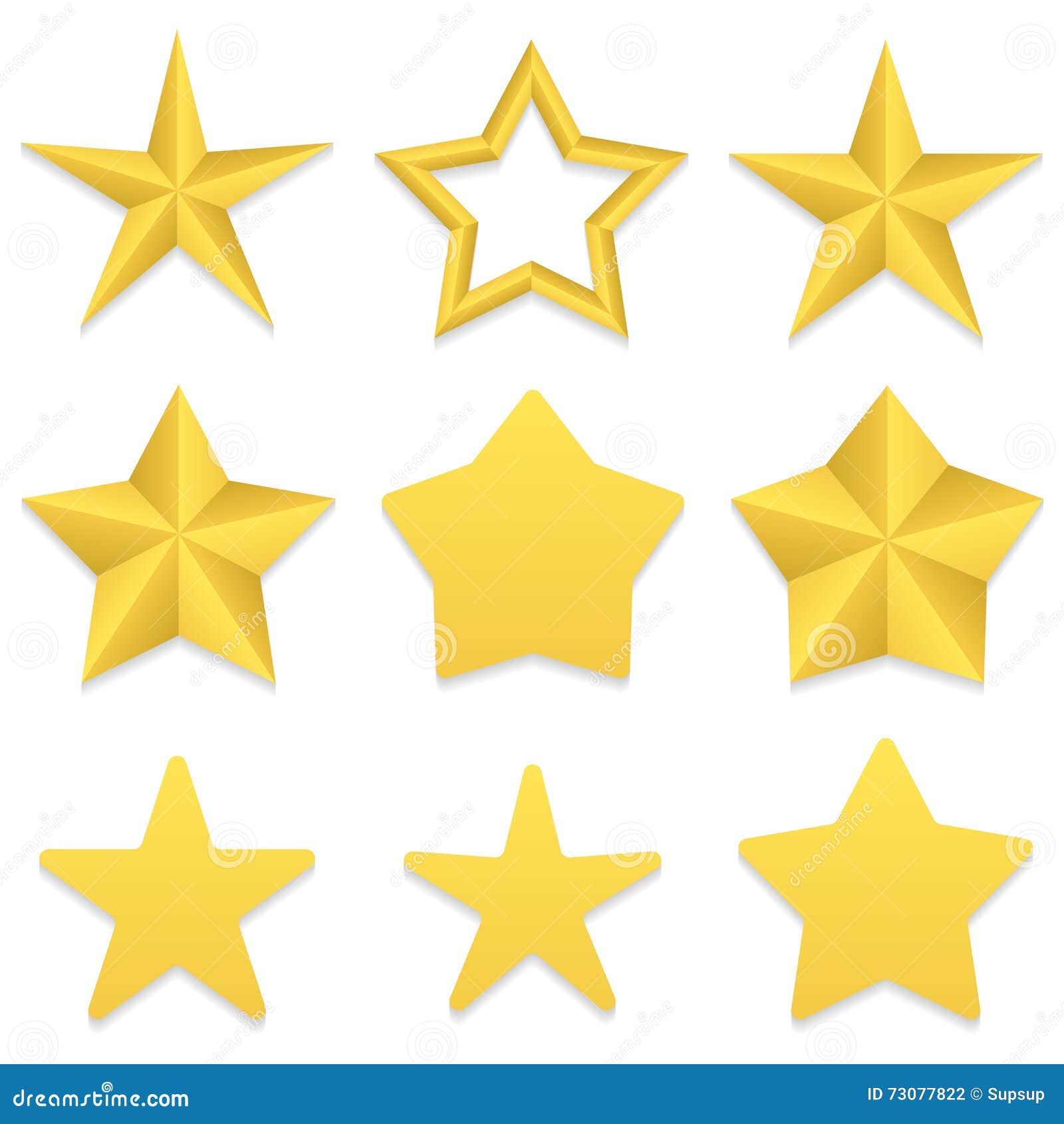 Five Point Stars Collection Stock Vector - Illustration of design ...