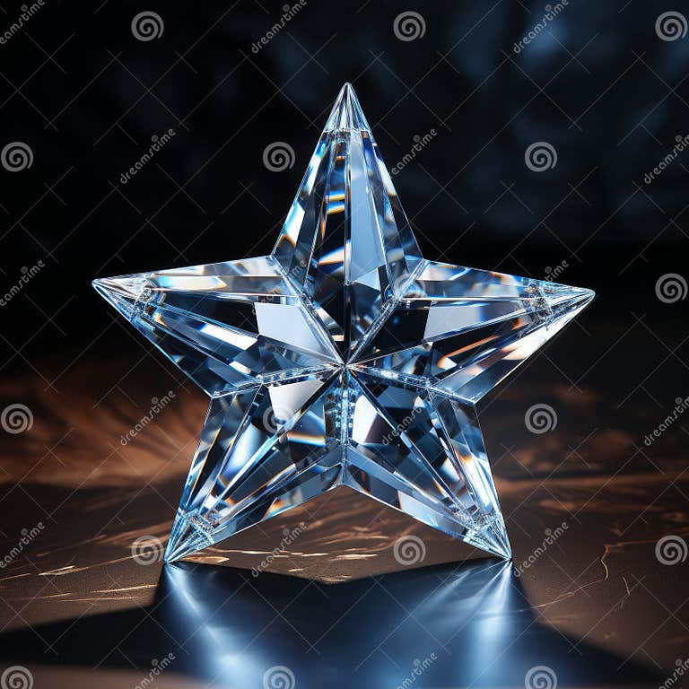 Five-pointed Diamond Star on a Dark Background. Stock Image - Image of ...