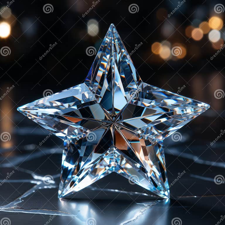 Five-pointed Diamond Star on a Dark Background. Stock Photo - Image of ...