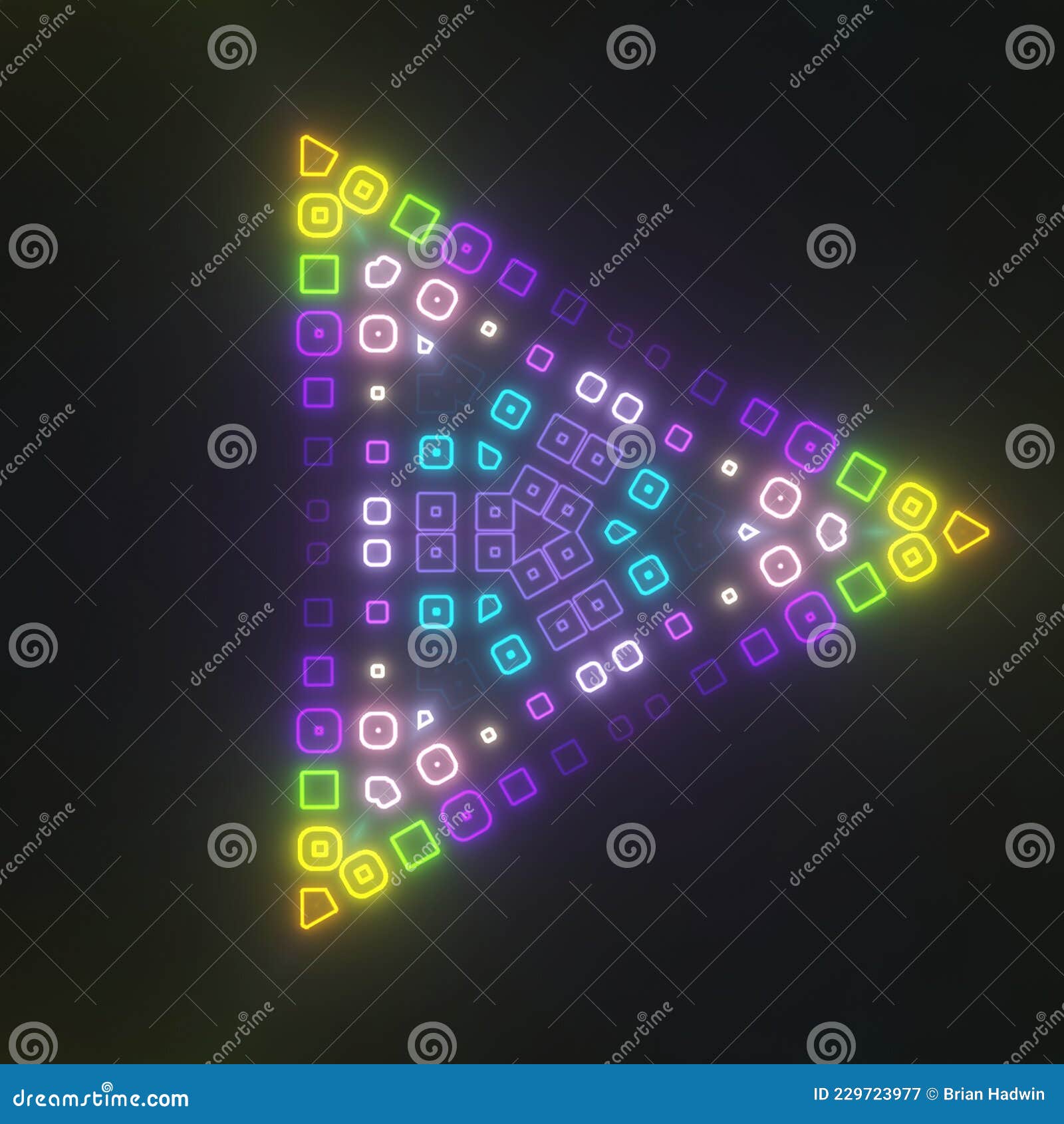 Five pointed neon triangle stock illustration. Illustration of triangle ...