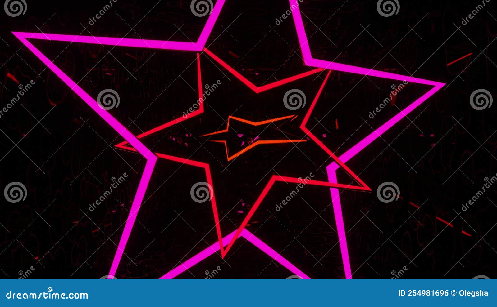 Five-pointed Neon Star, Rotation of VJ Loop Stock Footage - Video of ...