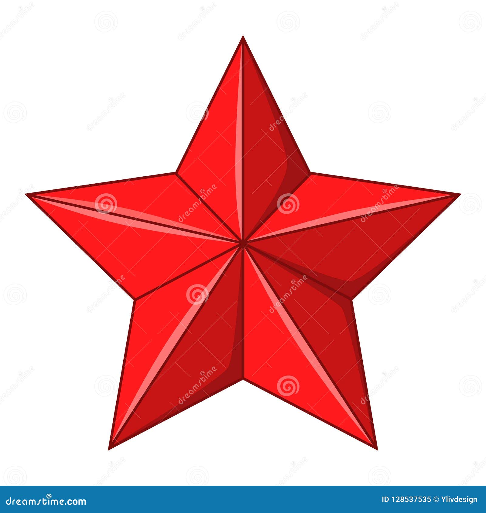 Five-pointed Red Star Icon, Cartoon Style Stock Illustration ...