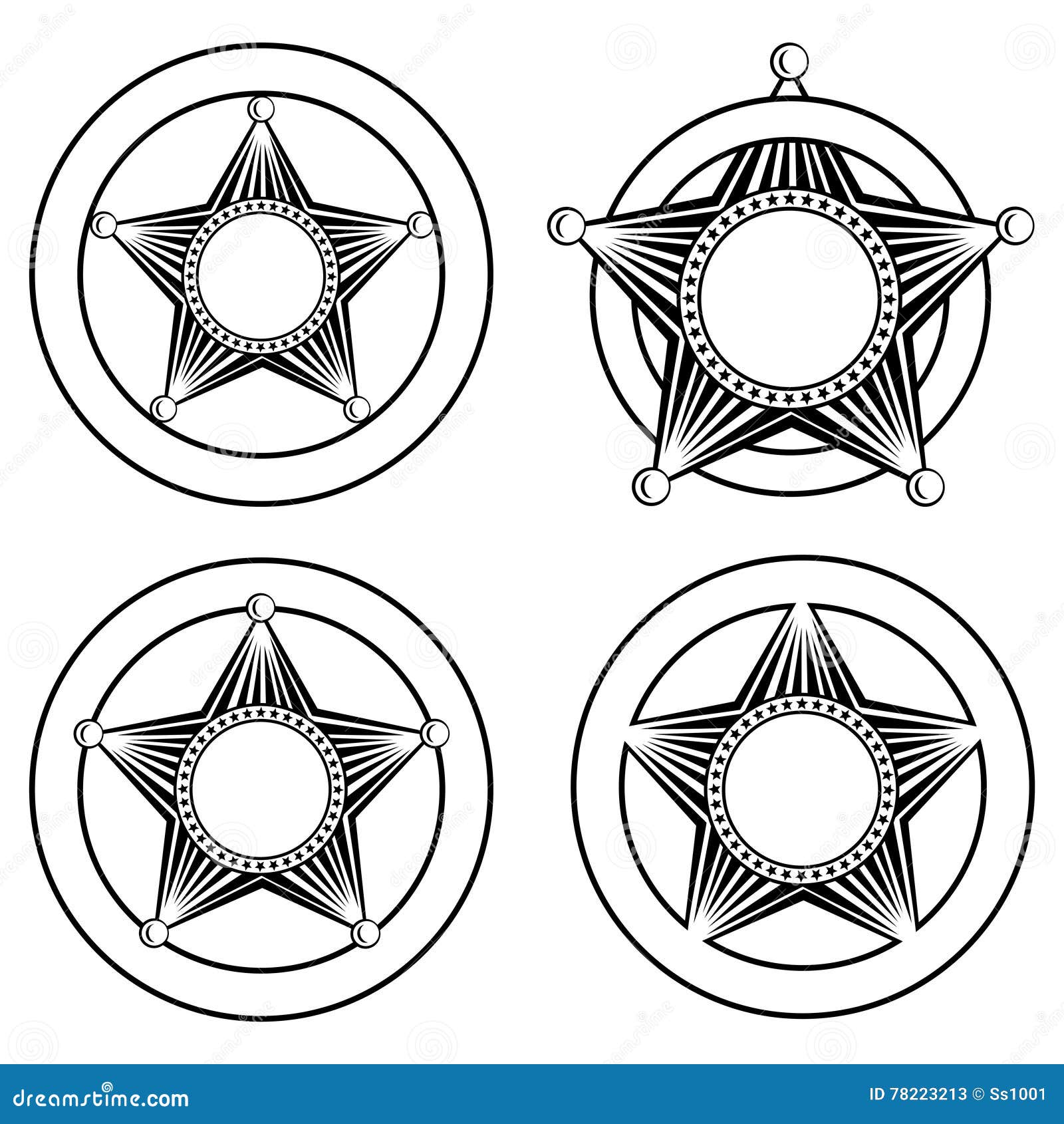 Five Pointed Sheriffs Star in Circle Set Stock Vector - Illustration of ... Five Pointed Sheriffs Star in Circle Set Stock Vector - Illustration of ...