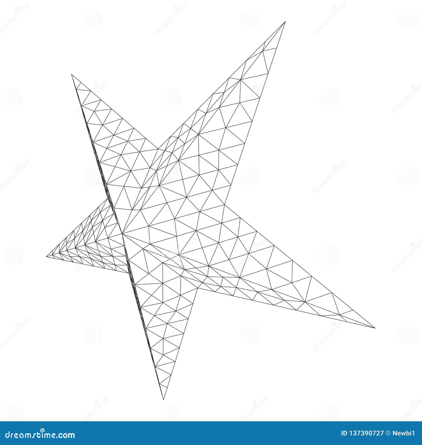 Five-pointed Star Wireframe Stock Vector - Illustration of classic ...