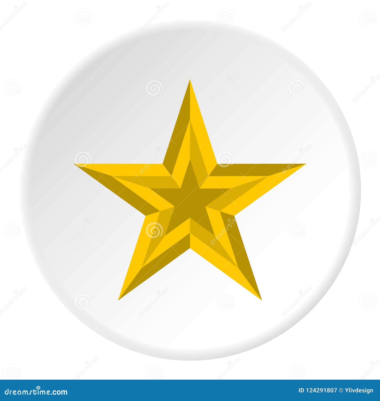 Five Pointed Star Icon, Flat Style Stock Illustration - Illustration of ...