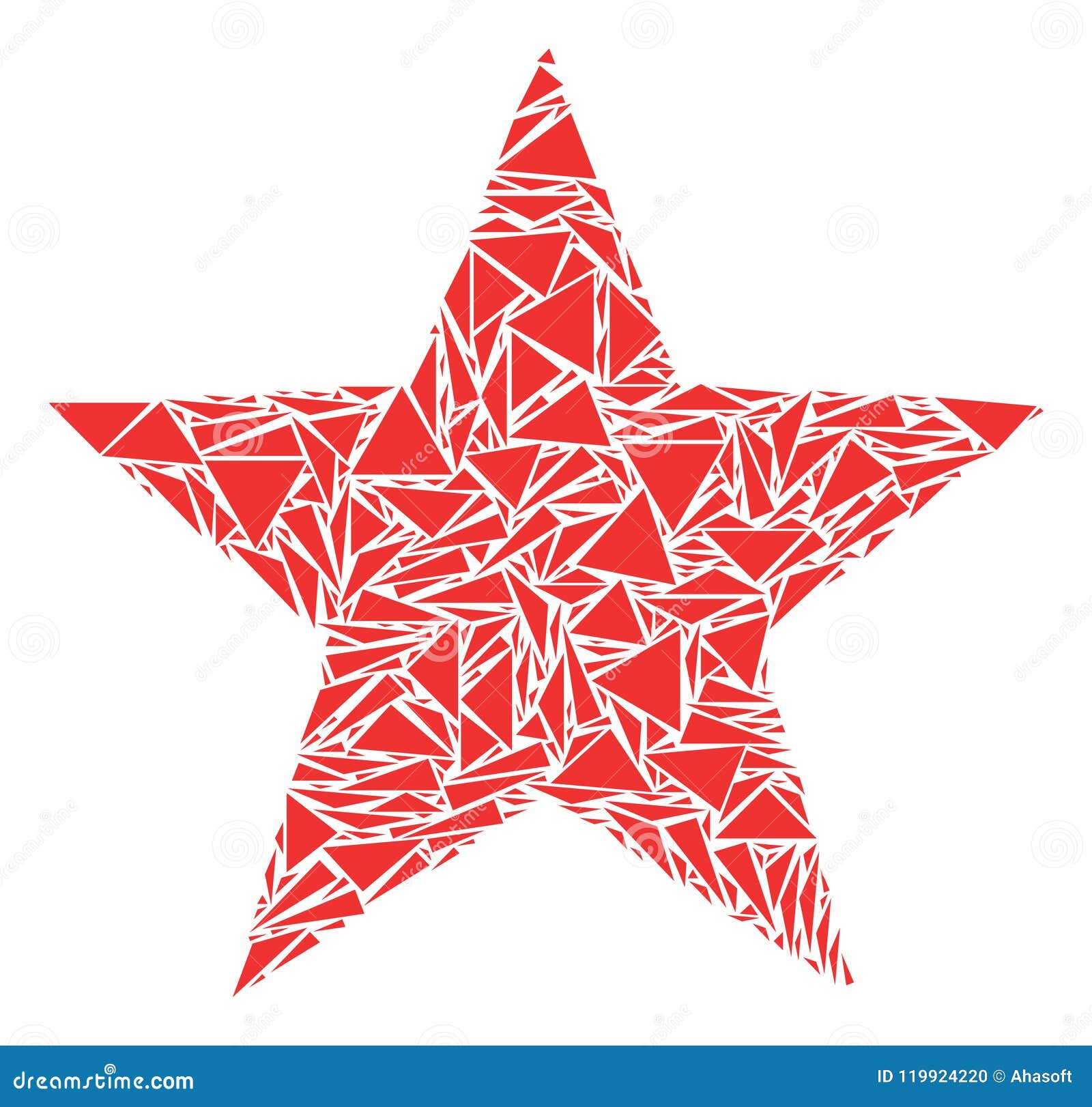 Five-Pointed Star Collage of Triangles Stock Vector - Illustration of ...