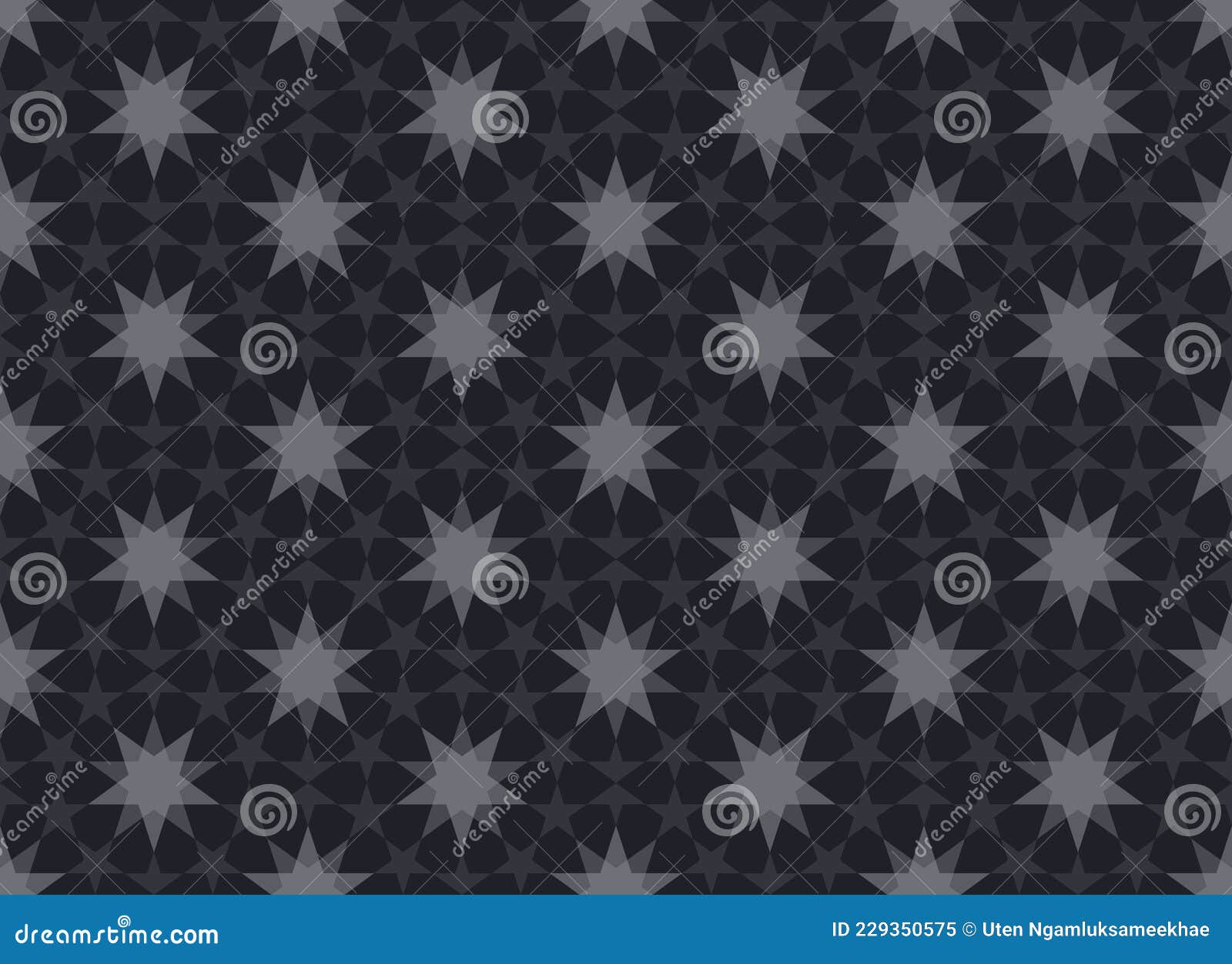 Five-pointed Star Pattern Seamless Background Monotone Stock Vector ...