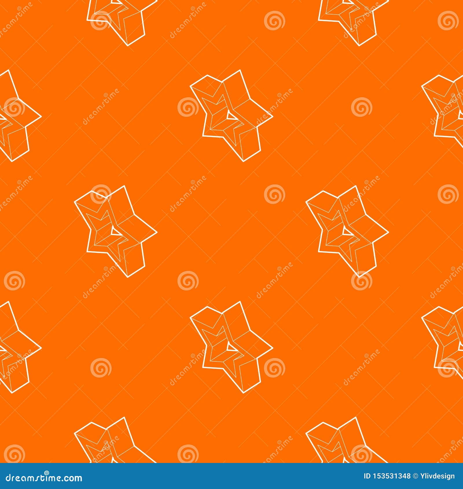 Five Pointed Star Pattern Vector Orange Stock Vector - Illustration of ...