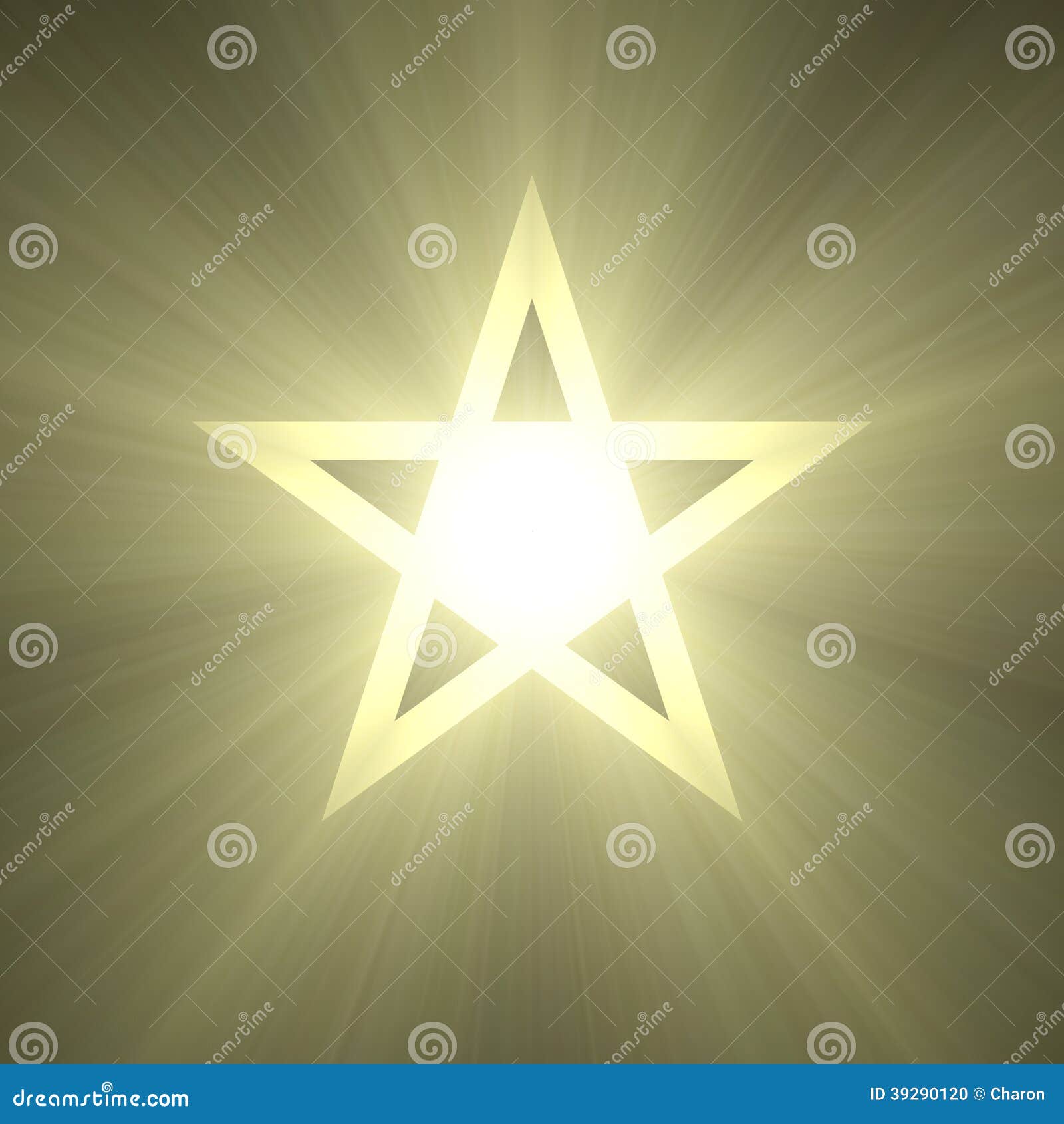 Five Pointed Star with Shiny Light Flare Stock Illustration ...