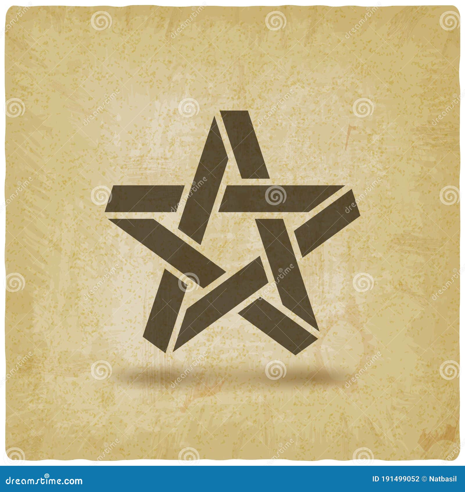 Five-pointed Star Symbol on Vintage Background Stock Illustration ...