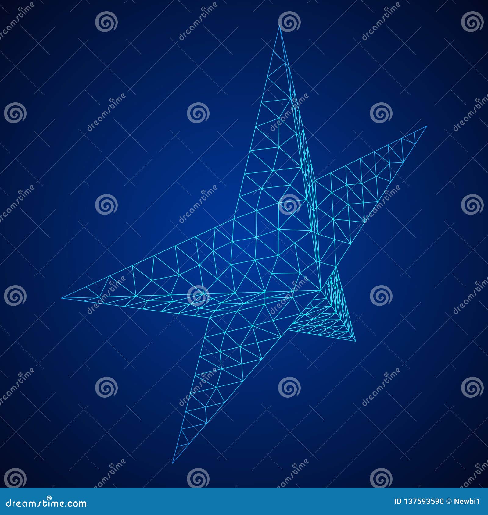 Five-pointed Star Wireframe Stock Vector - Illustration of anniversary ...