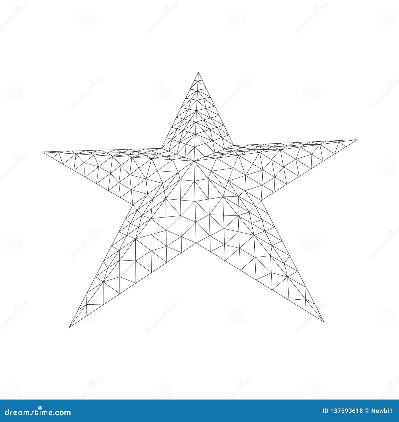Five-pointed Star Wireframe Stock Vector - Illustration of shape ...