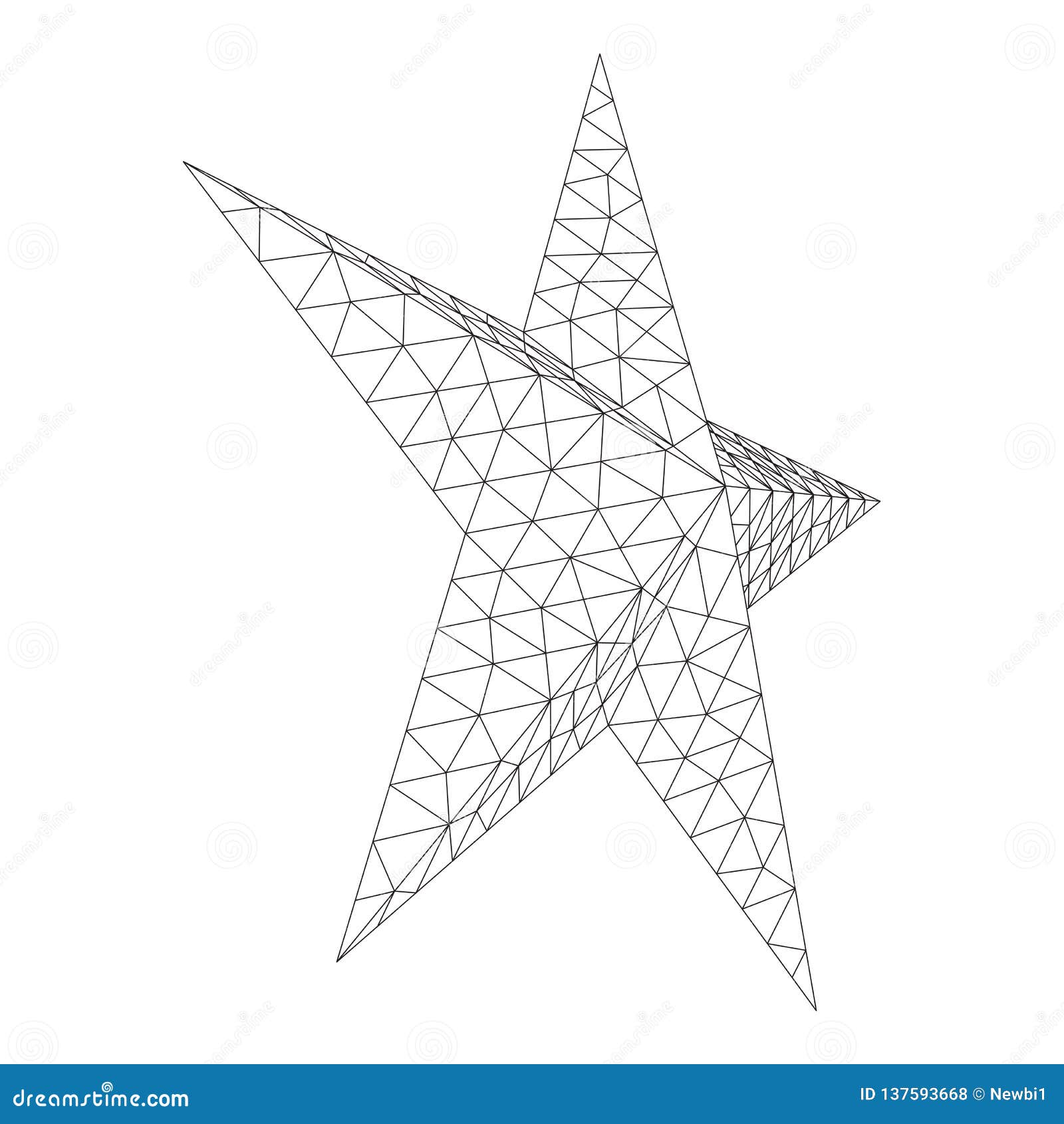 Five-pointed Star Wireframe Stock Vector - Illustration of carnival ...