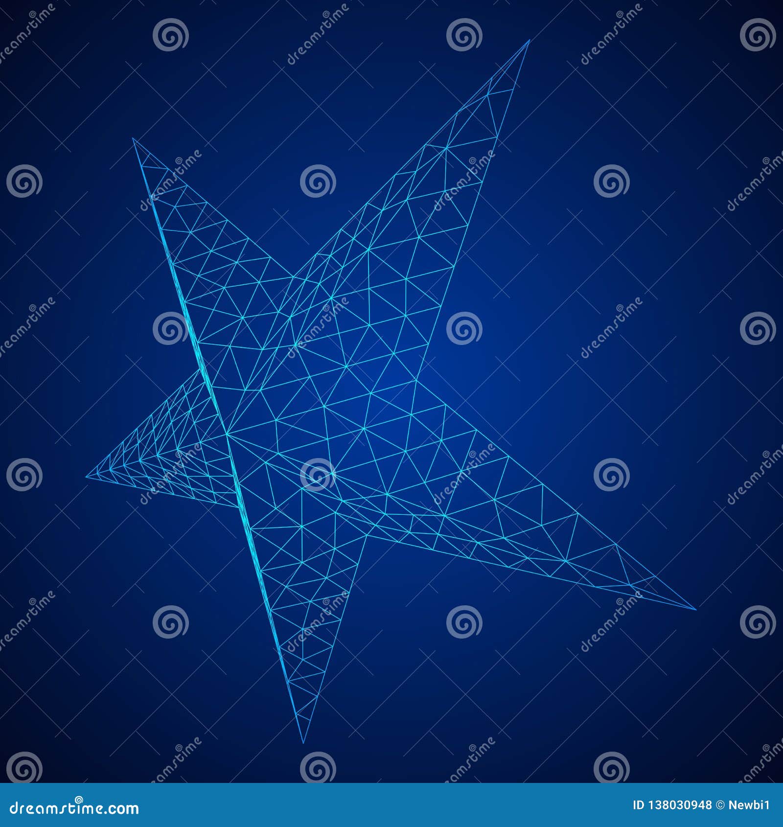 Five-pointed Star Wireframe Stock Vector - Illustration of anniversary ...
