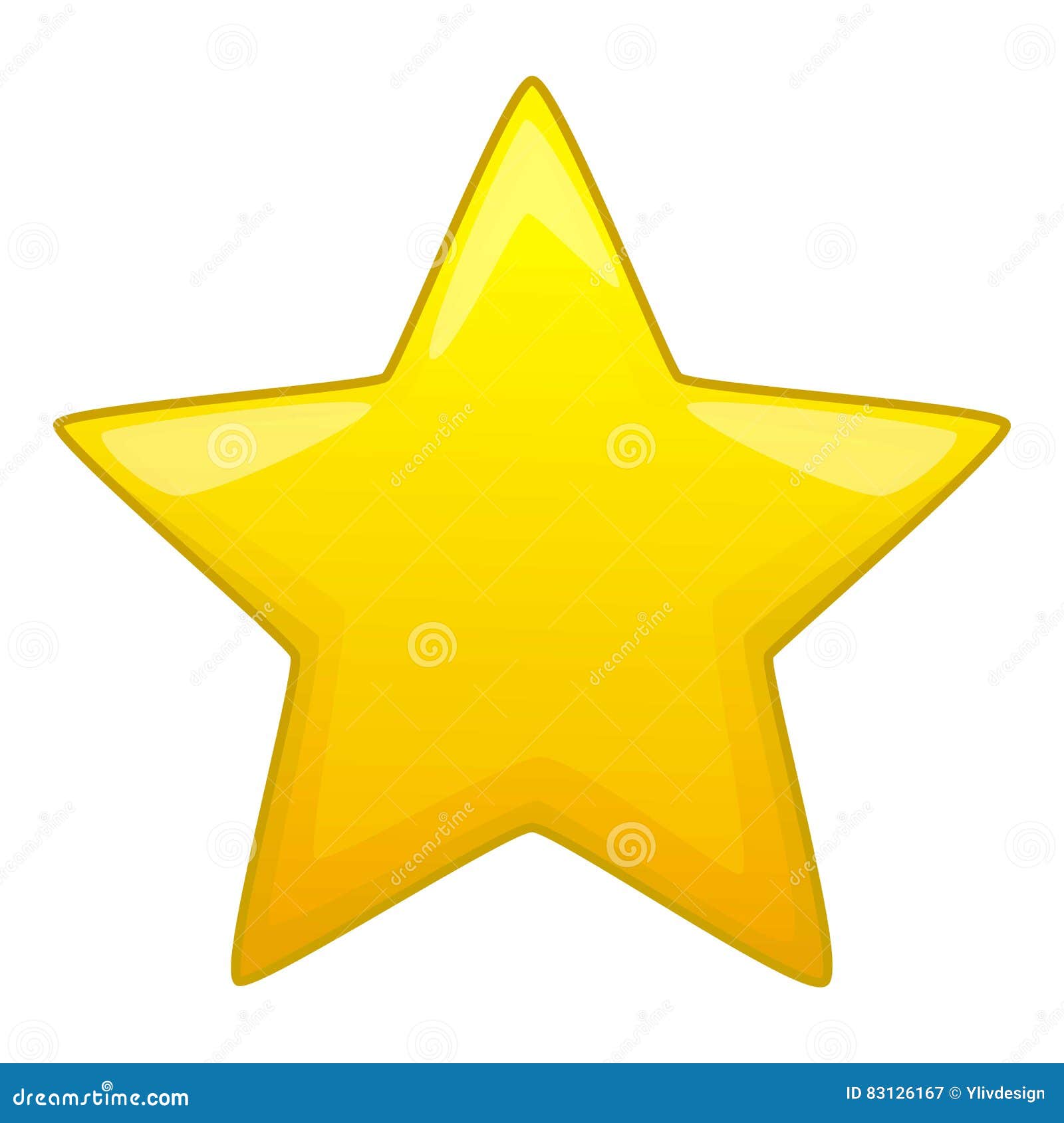Five Pointed Yellow Star Icon, Cartoon Style Stock Vector ...