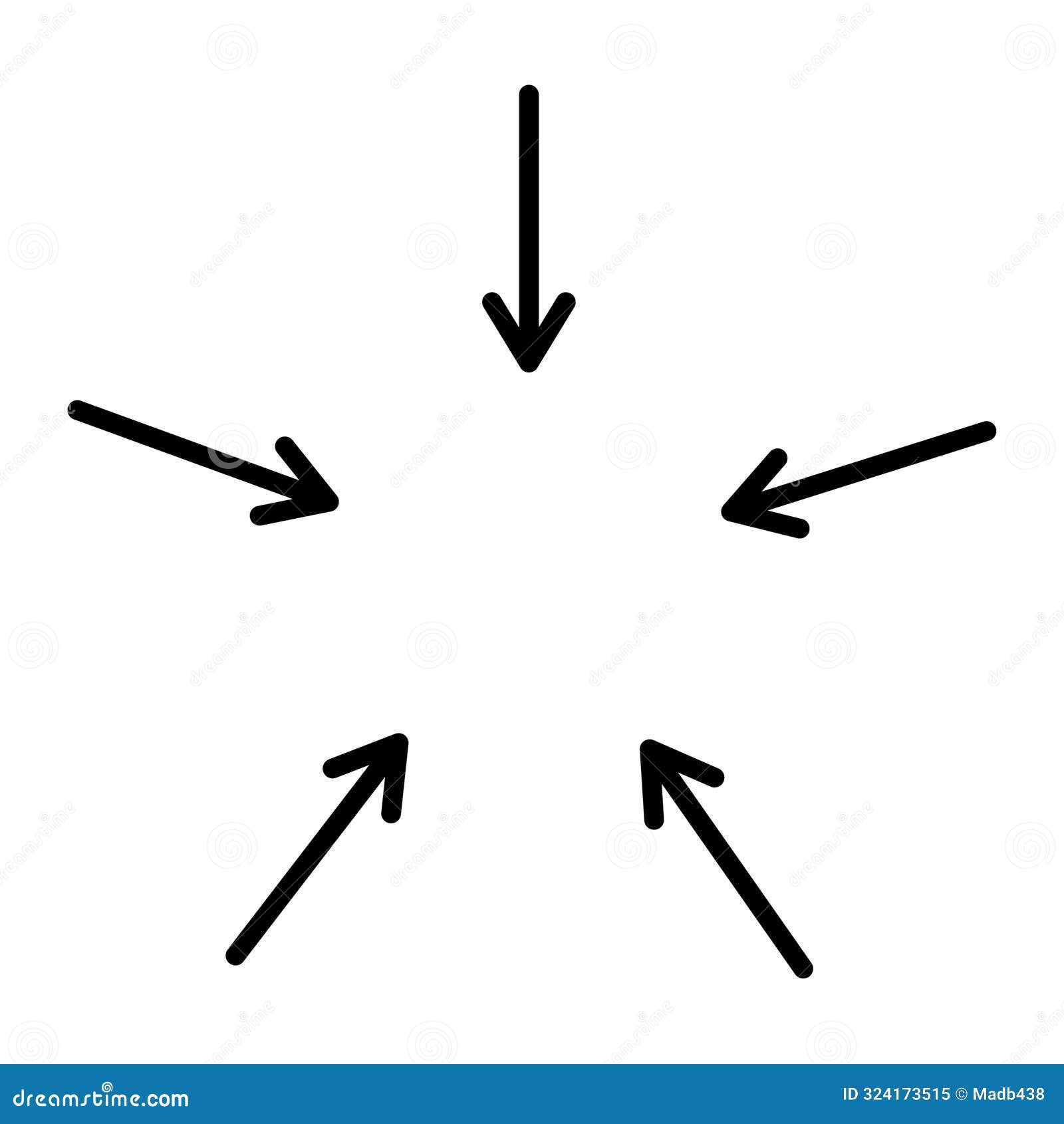 Five-pointing Outward Arrow Icons in Linear Style. Vector. Stock ...