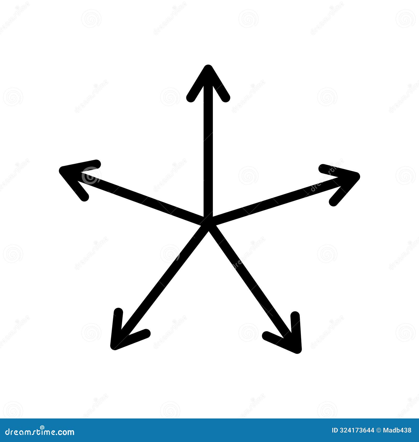 Five-pointing Outward Arrow Icons In Linear Style. Vector ...